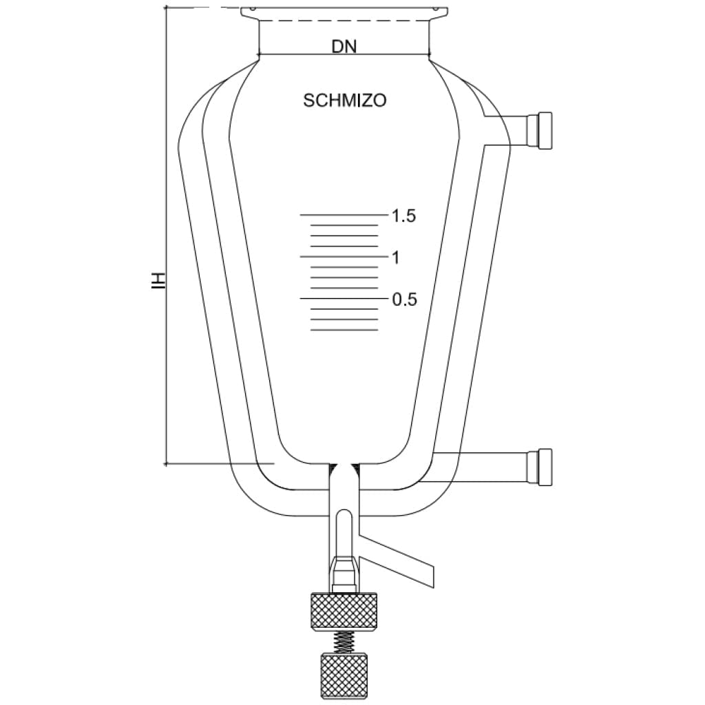 Vacuum Jacketed Reaction Vessel, Conical Shape, with Bottom Outlet ...